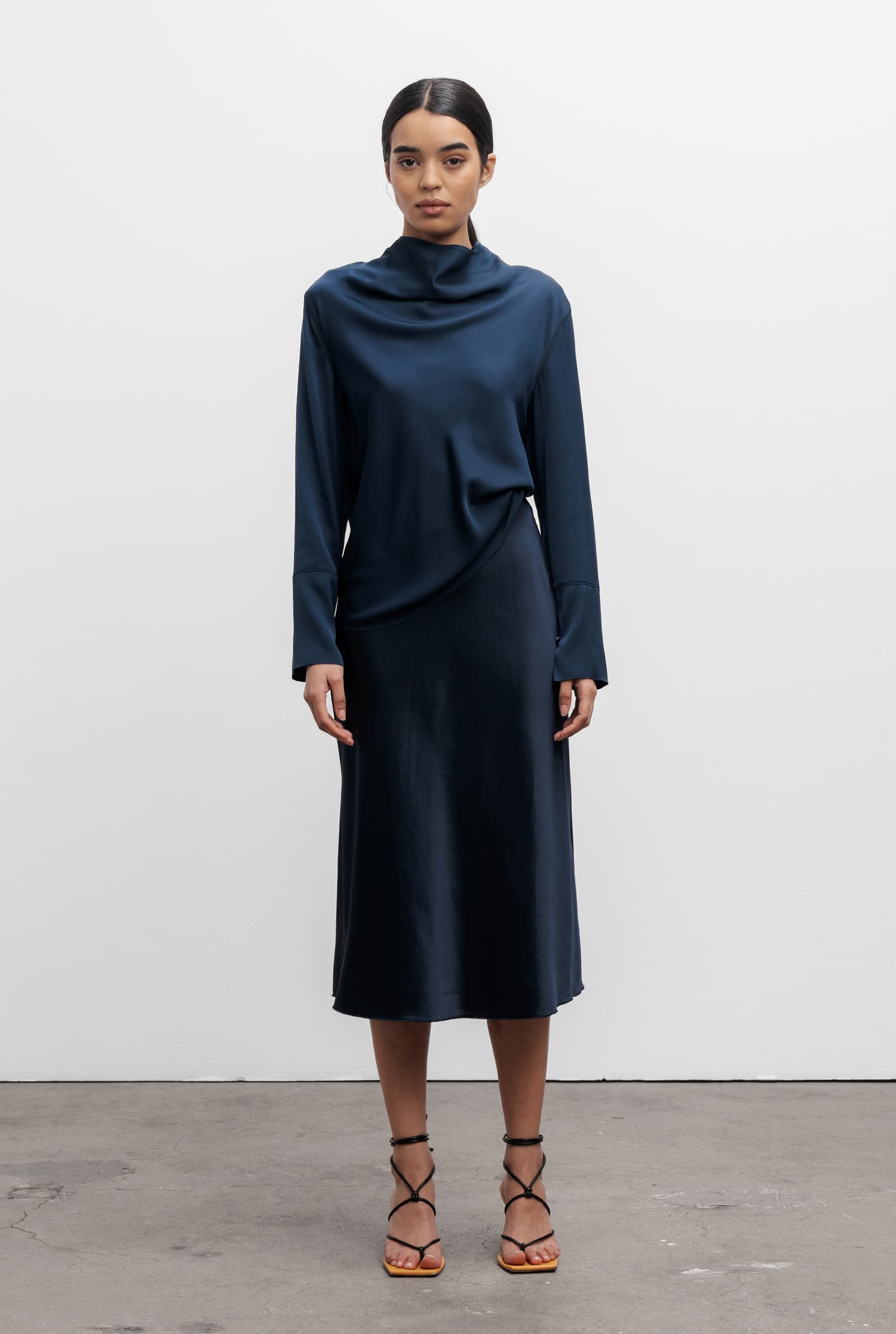 Ayumi silk blouse midnight blue