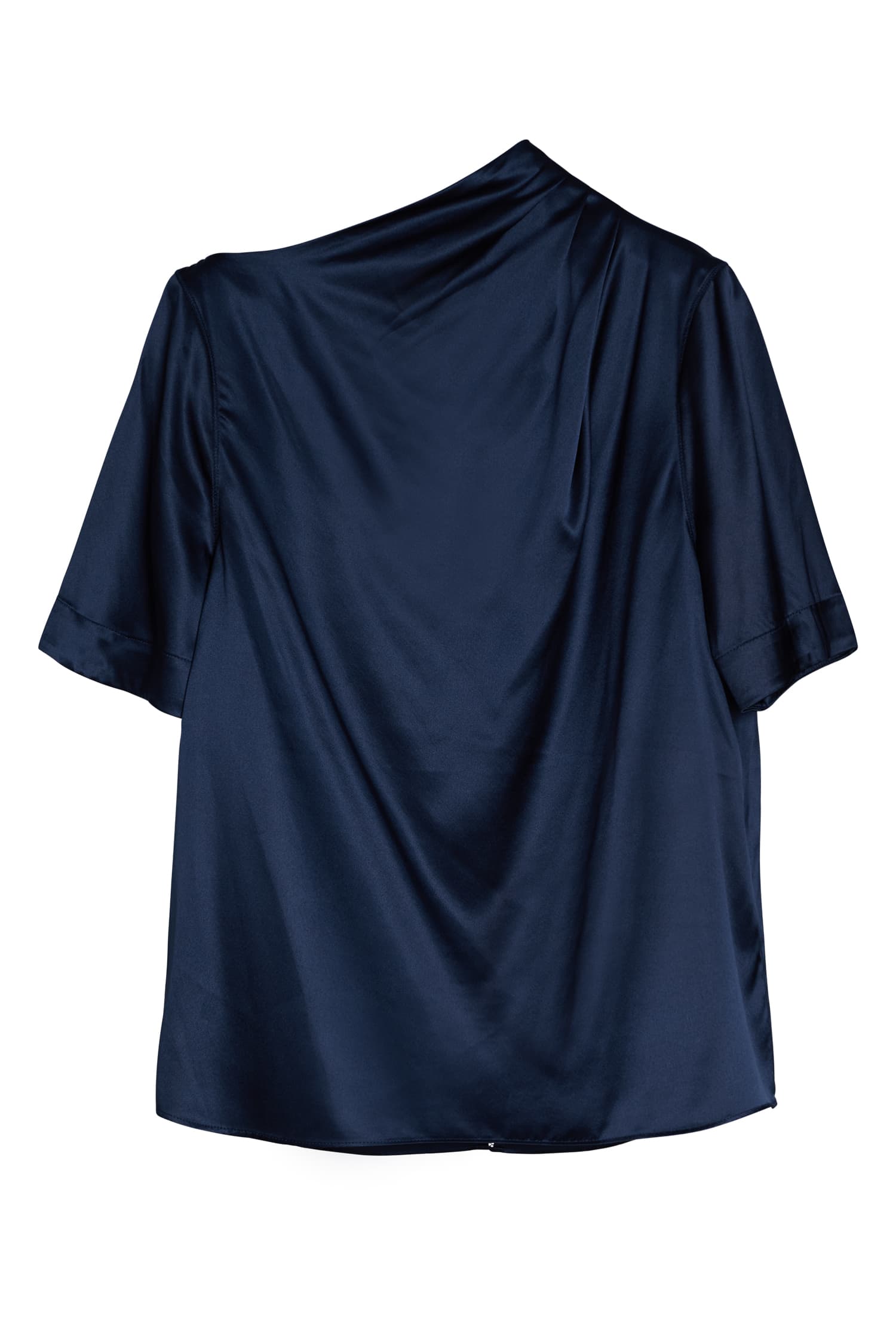 Lima silk satin tee midnight blue